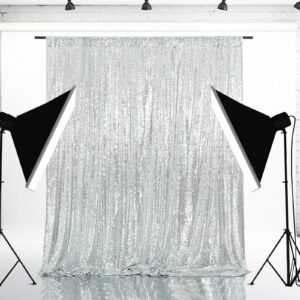 eternal beauty silver sequin backdrop, 4x6 ft glitter background curtains for shimmer photography party wedding birthday back drop decor