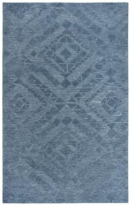 rizzy home | fa168b | fifth avenue collection | wool area rug | 8' x 10' | blue/gray/rust/blue diamond