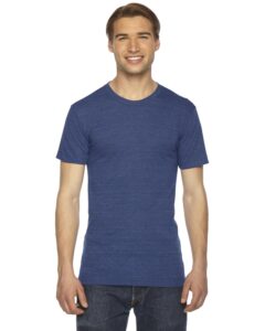 american apparel unisex triblend short-sleeve track t-shirt xl tri indigo