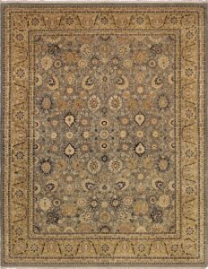 noori rug hand knotted area rug 8'1" x 10'4" gray/gold