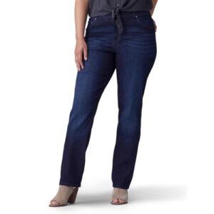 lee women's plus size relaxed fit straight leg jean, niagara, 20 long