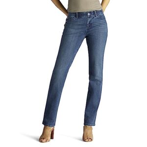 lee women's petite ultra lux comfort with flex motion straight leg jean rayne 8 petite