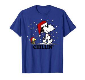 peanuts holiday snoopy snowfall chillin' short sleeve t-shirt