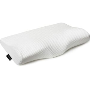 epabo contour memory foam pillow orthopedic sleeping pillows, ergonomic cervical pillow for neck pain - for side sleepers, back and stomach sleepers, free pillowcase included (firm & queen)