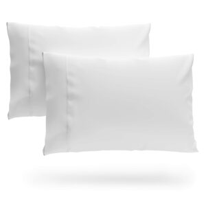 cosy house collection luxury rayon derived from bamboo blend ultra soft pillow cases - cooling & breathable - set of 2 pillowcases with envelope closure (standard, white)