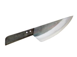 crude - asian carbon steel boning chef kitchen knife, sharp, 8 inch, hand made