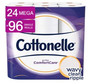 cottonelle ultra comfortcare soft toilet paper, mega rolls, bath tissue, 24 count of 284 sheets per roll