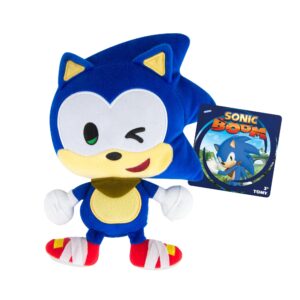 sonic emoji plush, wink, blue