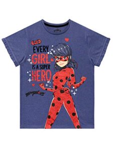 miraculous ladybug girls' lady bug t-shirt size 6 blue