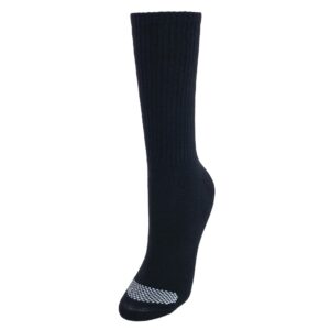 hanes womens 6-pair plush comfort toe seam crew fashion liner socks, black, 8 12 us