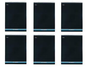 mead cambridge notebook, wirebound notepad, stiff-back, 8.5 x 11 inches, white, 6 pack (59882)