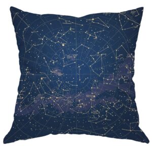 moslion star map throw pillow cover city light constellation in night sky cotton linen decorative pillow case 18 x 18 inch standard square cushion cover for sofa bedroom men women