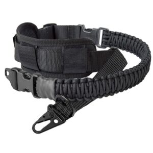 lanhe tactical 550 paracord 2 point rifle sling with shoulder pad, adjustable two point gun strap