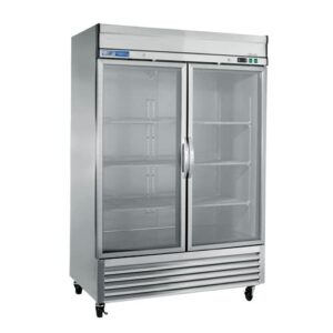 kratos commercial refrigerator - 2 glass door reach-in dispaly refrigerator, 54" w, 49 cu ft (69k-761)