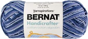 bernat handicrafter cotton yarn, gauge 4 medium worsted, blue camo