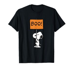 peanuts halloween snoopy boo! t-shirt