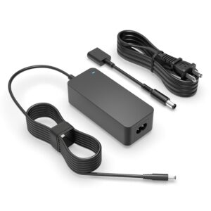 10ft 65w 45w charger fit for dell latitude 3520 3420 3510 3410 3500 3400 3390 3490 3590 3310 3301 laptop (ul safety certified), compact design, round tip 4.5mm, charging light