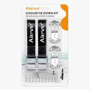 aieve cooler tie down straps kit - ice chest lock bracket - cooler accessories secure for yeti cooler rtic coolers