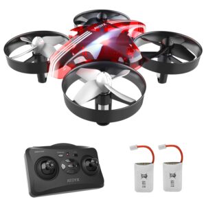 atoyx mini drone for kids & beginners, indoor portable hand operated/rc nano helicopter quadcopter with auto hovering, headless mode & remote control, children's day gift for boys and girls -red