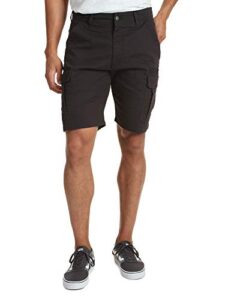 wrangler authentics men’s big & tall classic relaxed fit stretch cargo short, black twill, 48