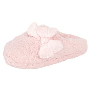 jessica simpson womens plush marshmallow slide on house slipper clog with memory foam,pink,medium