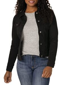 riders by lee indigo women's denim jacket, black, x-large