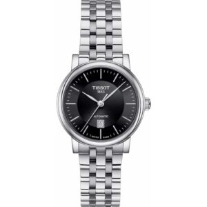 tissot carson automatic black dial ladies watch t122.207.11.051.00