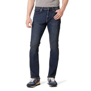 amazon essentials men's jeans, slim fit stretch, dark wash, bootcut, 42w x 28l