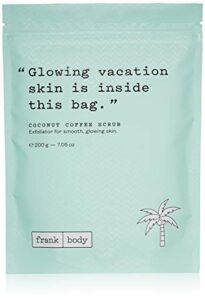 frank body coconut coffee scrub | natural & cruelty free exfoliating body scrub | hydrating vegan scrub for skin care, stretch marks, acne, and cellulite | 1ct, 200g -- 7.05oz