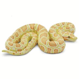 safari ltd. albino burmese python figurine - lifelike 5.5" snake figure - educational toy for boys, girls, and kids ages 3+