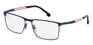 carrera men's 8831 rectangular prescription eyewear frames, blue, 55mm, 18mm