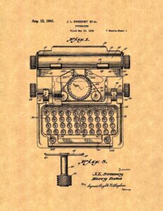 typewriter patent print (8" x 10") m12071