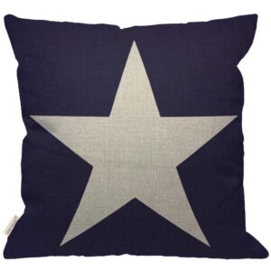 hgod designs blue star throw pillow cover,abstract usa star design on the blue background decorative couch sofa bedroom burlap pillow cases for men/women room 18x18 inch