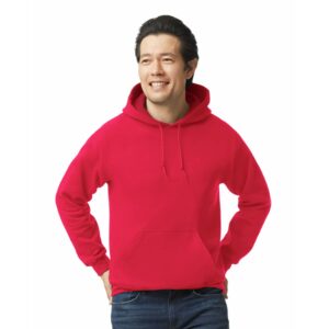 gildan adult fleece hoodie sweatshirt, style g18500, multipack, red (1-pack), large