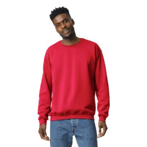 gildan adult fleece crewneck sweatshirt, style g18000, multipack, red (1-pack), medium