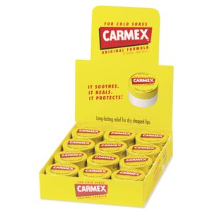 carmex moisturizing lip balm, original flavor, 0.25 oz jar, 12/box (lil62458)