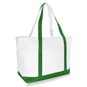 dalix daily shoulder tote bag premium cotton in dark green