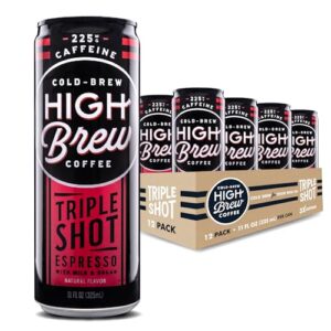 high brew coffee, triple shot espresso, cold brew coffee, 11 fl oz, ready-to-drink (pack of 12)