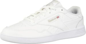 reebok womens club memt sneaker, steel/white, 6 us