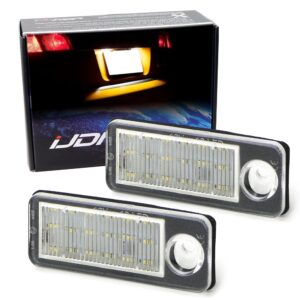 ijdmtoy oem-fit 3w full led license plate light kit compatible with audi 1998-2005 a6 s6 rs6 avant wagon only, powered by 18-smd xenon white led & can-bus error free