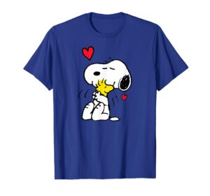 peanuts valentine snoopy and woodstock lots of love short sleeve t-shirt