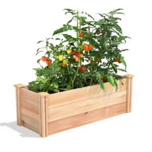 greenes fence miracle-gro cedar raised garden bed, 16" x 48" x 16.5" - made in usa with north american cedar