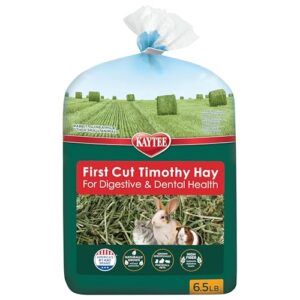 kaytee 1st cut hearty and crunchy timothy hay for pet guinea pigs, rabbits & other small animals, 6.5 pound