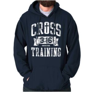 brisco brands cross training 3:16 christian hoodie sweatshirt women men navy