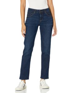 democracy women's petite ab solution straight leg jean, indigo, 6p