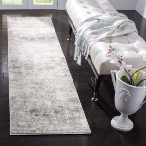 safavieh vogue collection runner rug - 2' x 12', beige & charcoal, modern abstract design, non-shedding & easy care, ideal for high traffic areas in living room, bedroom (vge143a)