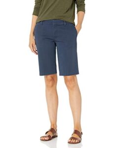 dickies women's perfect shape twill bermuda shorts, rinsed navy, 6