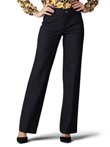 lee women's ultra lux comfort with flex motion trouser pant black 8 medium