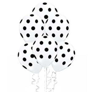 annodeel 50 pcs 12" latex balloons, white polka dot balloons for brithday balloon wedding balloon decoration