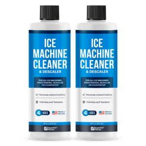 essential values 2-pack ice machine cleaner and descaler 16 fl oz, nickel safe descaler | ice maker cleaner compatible with all major brands (scotsman, kitchenaid, affresh)